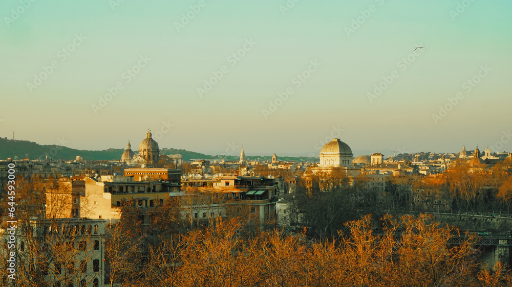 Ancient Romun Forum with Column of Phocas and Arch of Septimius Severus ...