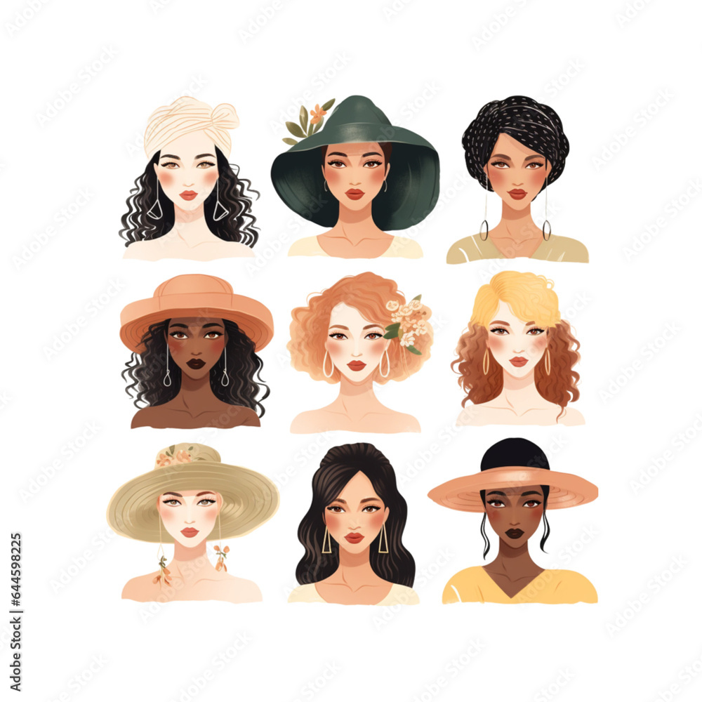 Modern illustration, simple shapes and diversity. Collection of ...