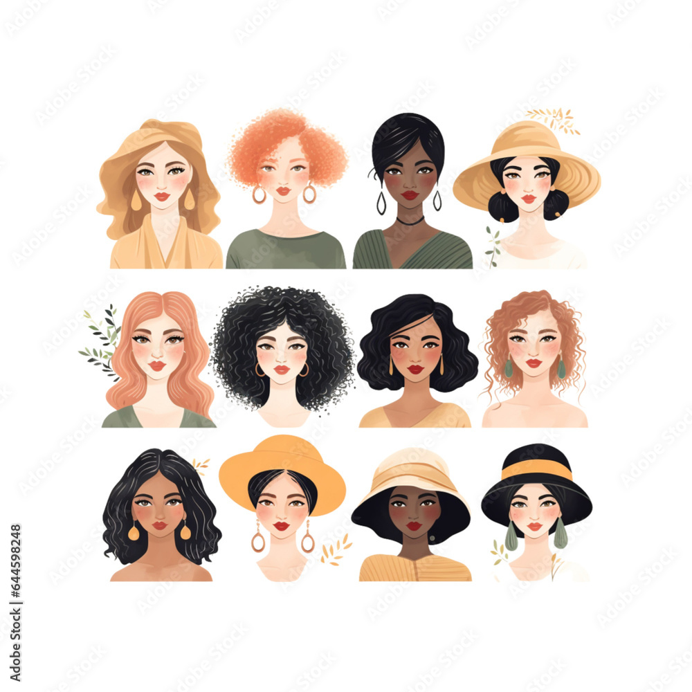 Modern illustration, simple shapes and diversity. Collection of ...