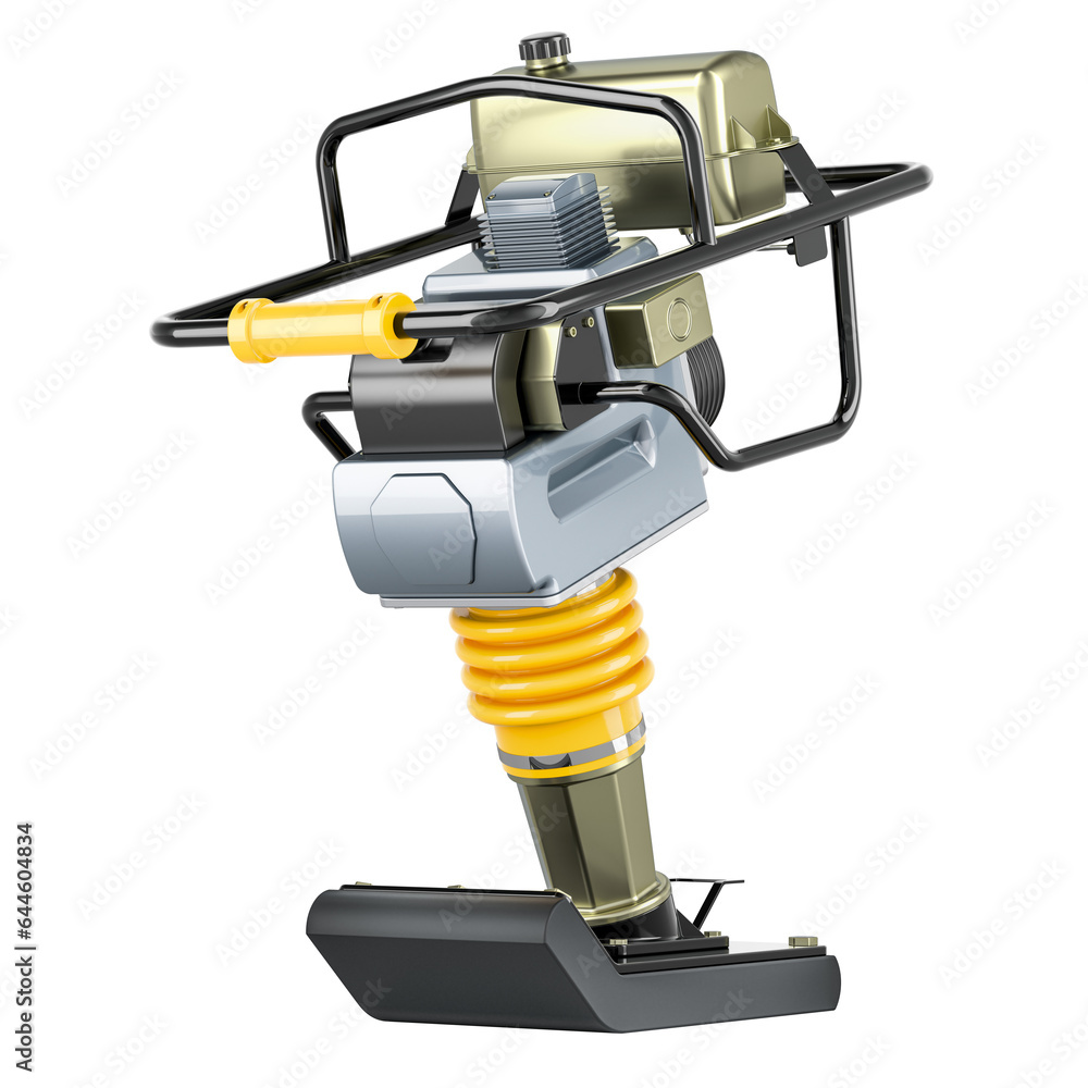 Jumping Jack Compactor. Petrol Engine Trench Rammer. 3D rendering ...