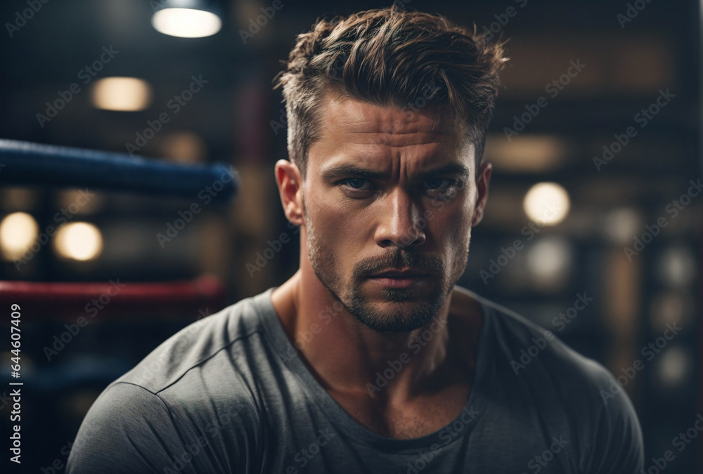 Caucasian male MMA fighter portrait Stock Photo | Adobe Stock