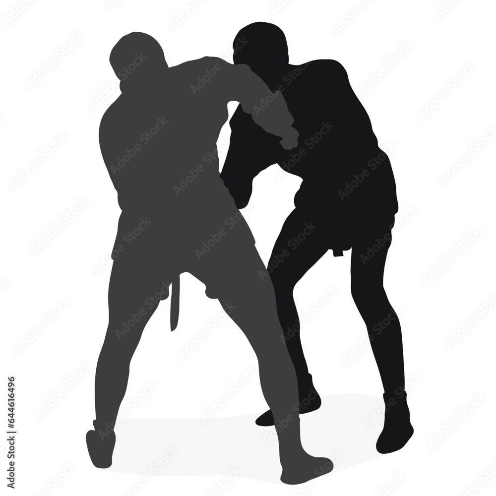 Image of silhouettes sambo athletes in sambo wrestling, combat sambo ...