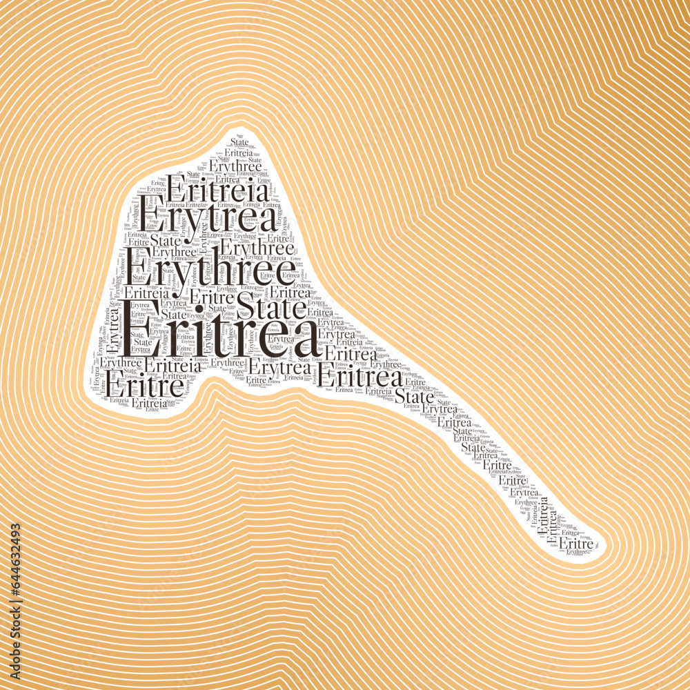 Vecteur Stock Eritrea shape formed by country name in multiple ...