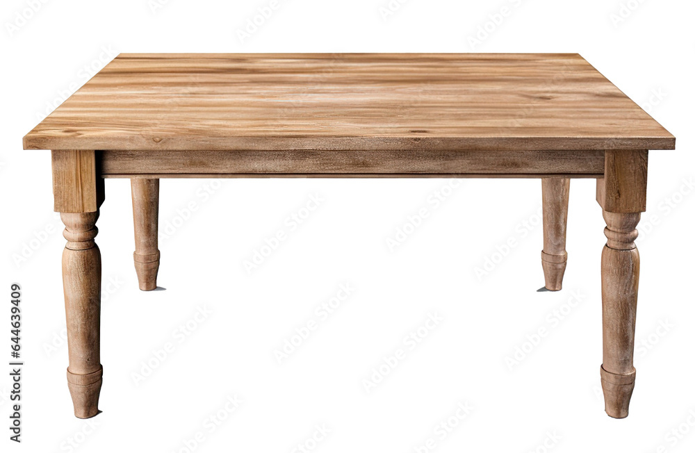 Genuine Wood Table Rendered with Remarkable Realism on Transparent ...