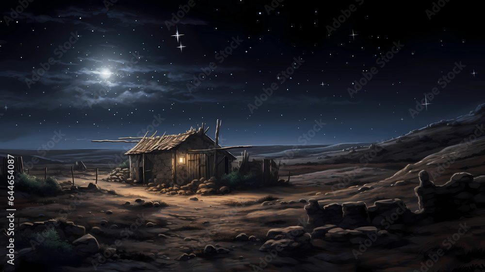 Christian Religious Christmas story Jesus born in Bethlehem Barn Stock ...