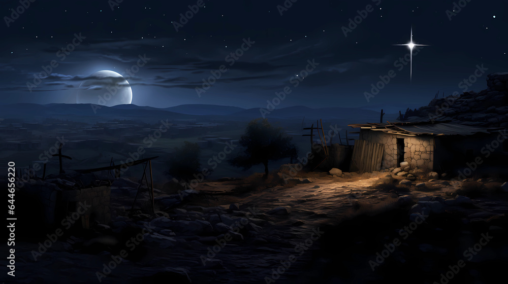 Christian Religious Christmas story Jesus born in Bethlehem Barn Stock ...