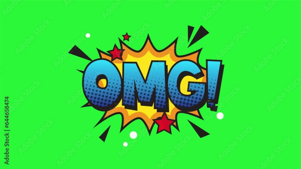 Omg pop art in comic style. cartoon bubble explosions. Omg comic text ...