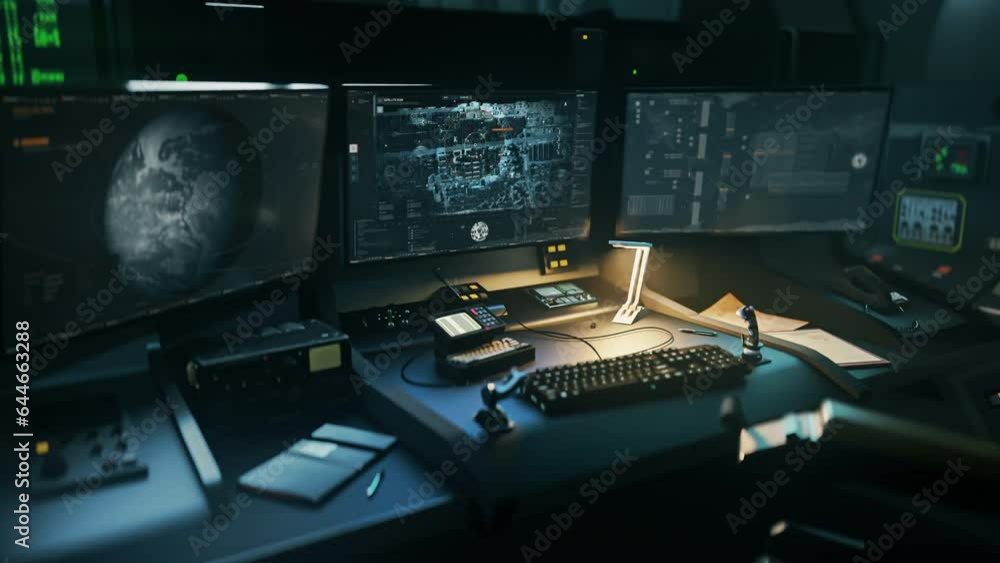 Computer In Intelligence Agency Control Room Used For Scan Of Urban ...