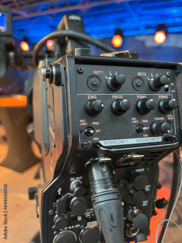 Details of a Professional Studio Live Camera with Intercom Connection ...