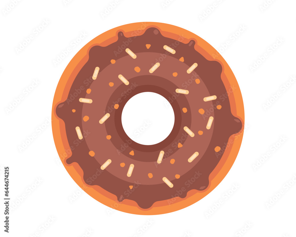 Vector illustration donut isolated on white background. Whole fresh ...