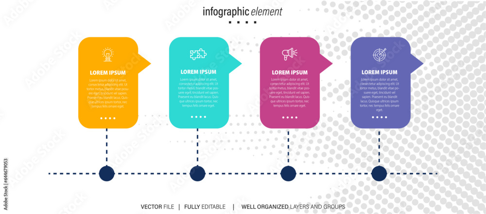 Line step infographic. 4 options workflow diagram, number infograph ...