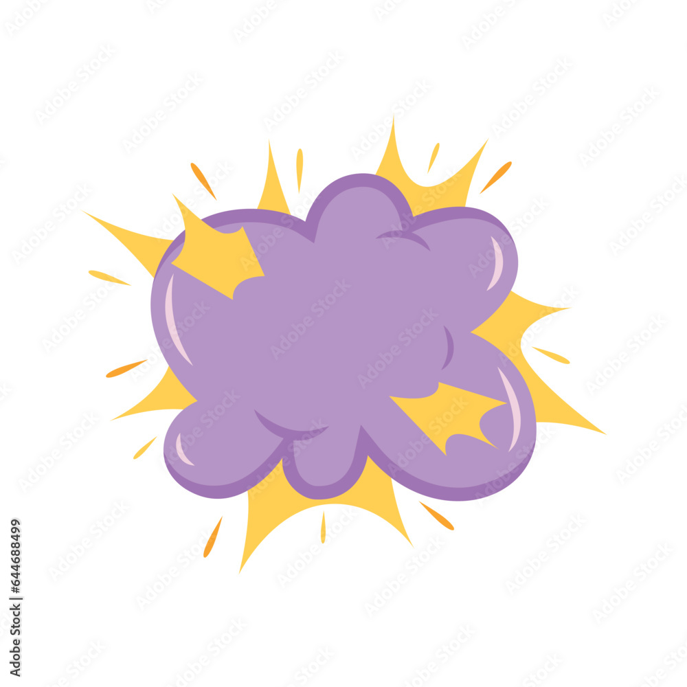 Explosion effect with smoke effect boom explode flash comic vector ...