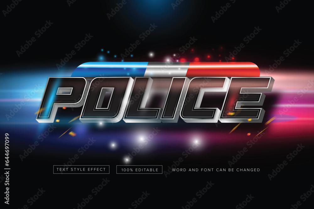 Vector Police text style effect editable Stock Vector | Adobe Stock