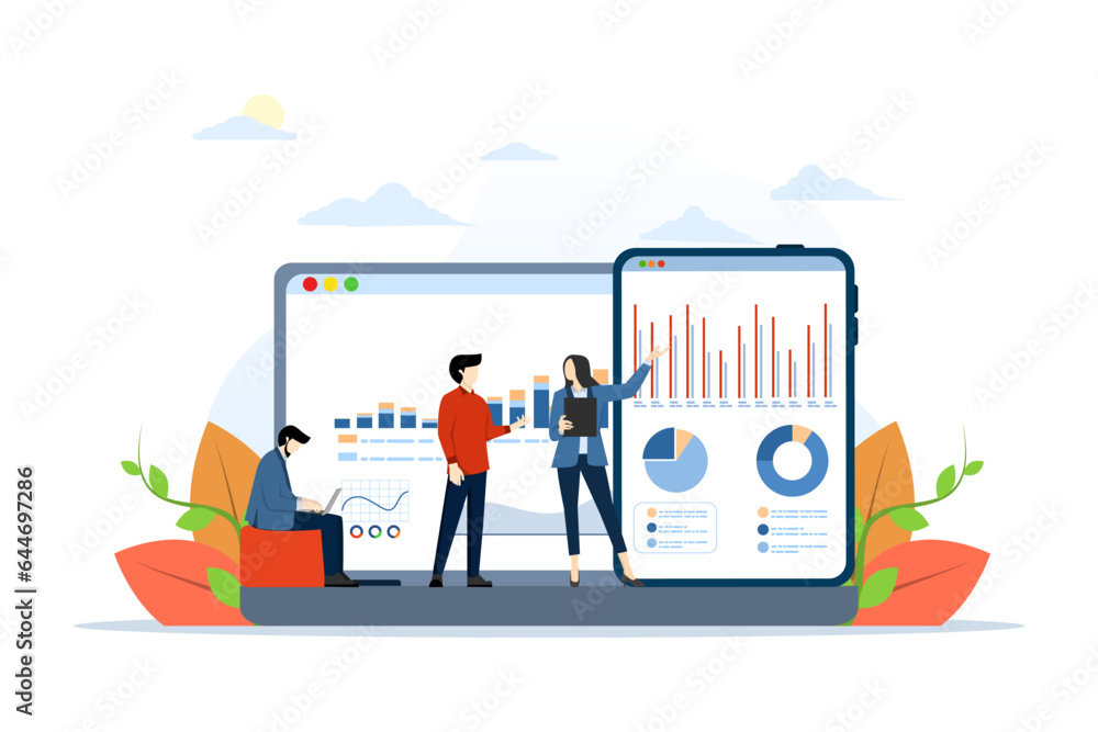 Data analysis concept with business team. Teamwork business analyst ...