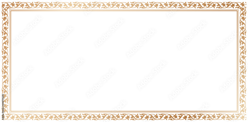 Decorative rectangle frame ornament Elegant element for design in ...