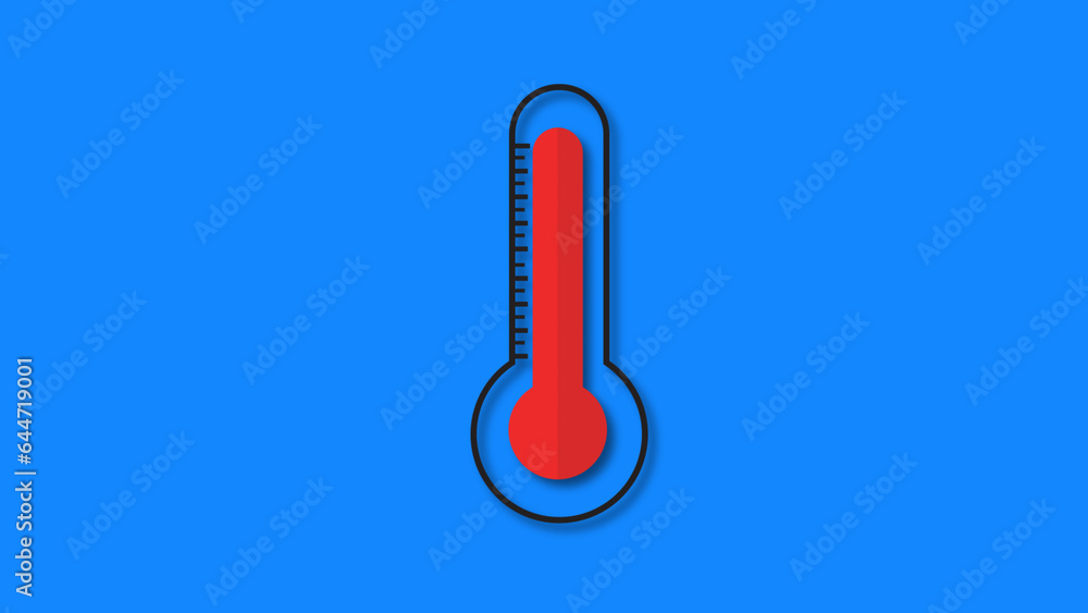 Green screen thermometer 2D animation. Simple temperature rise ...