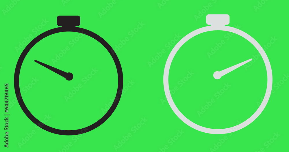Simple 2D stopwatch start to stop round completion animation. Old ...