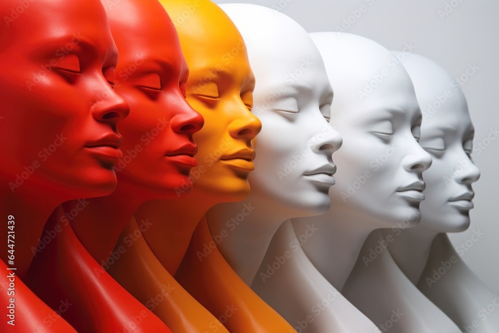 Foto de A vibrant and captivating sculpture of human-like figures, each ...
