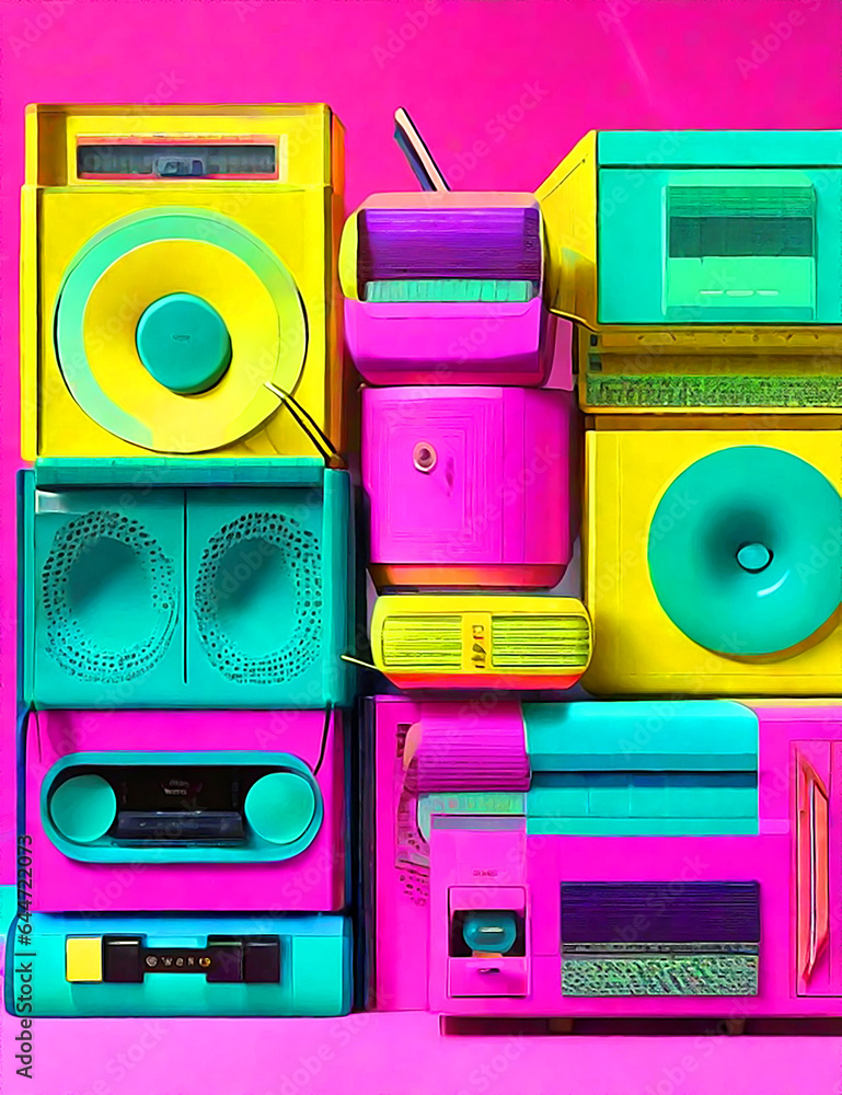 Retro raido ,Classic vintage radio ,FMAM radio 90s style with vivid ...