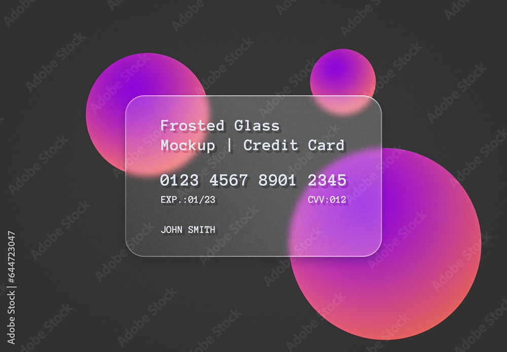 Frosted Glass Credit Card Mockup Stock Template | Adobe Stock