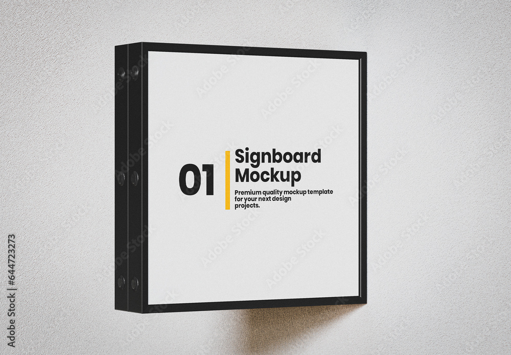 Square Signboard Mockup Stock Template | Adobe Stock