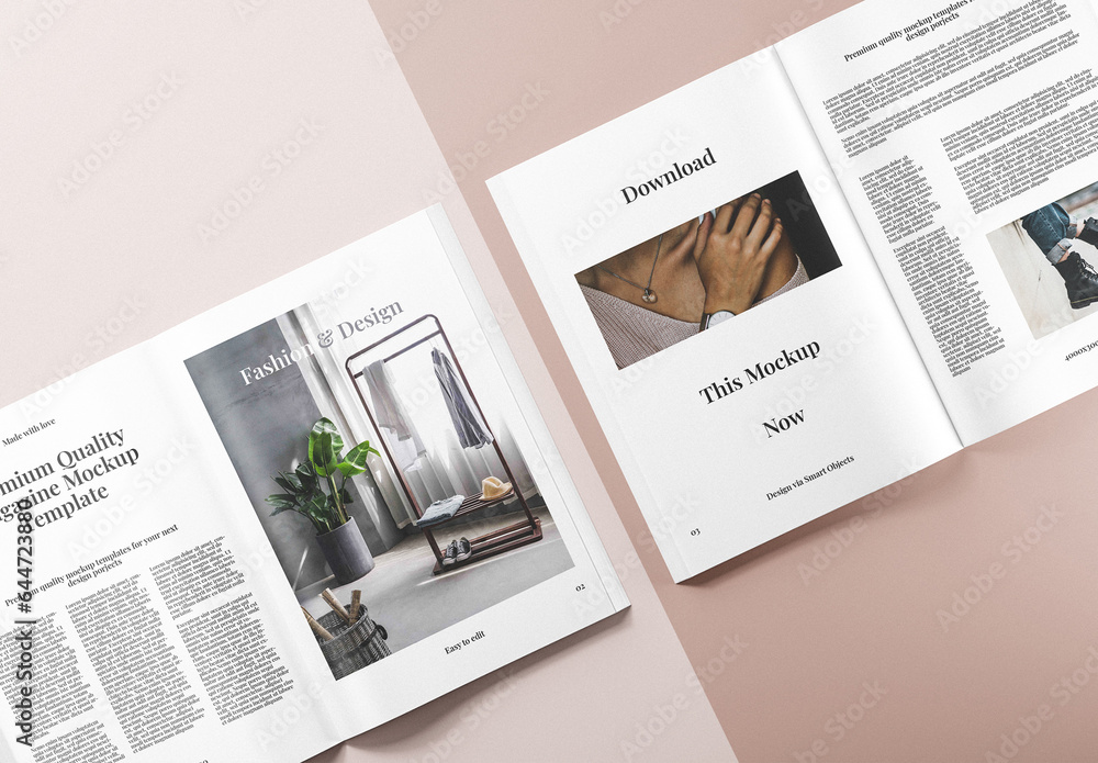 Open Magazine Mockup Stock Template | Adobe Stock