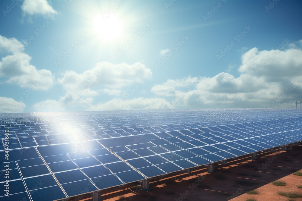 Generative ai arrays of solar panels are storing energy from the sun as ...