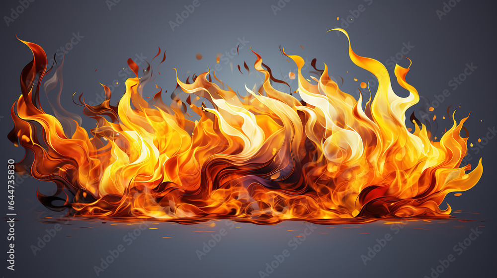 Dynamic and Intense Fire Render with Flames Stock Photo | Adobe Stock