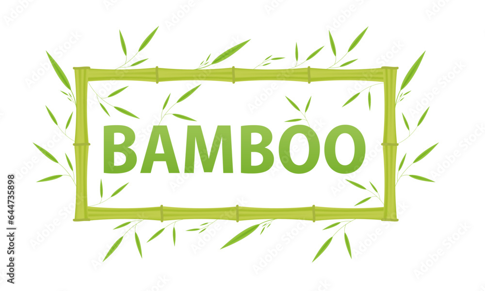 Bamboo font. Bamboo text design. Realistic illustration with green ...