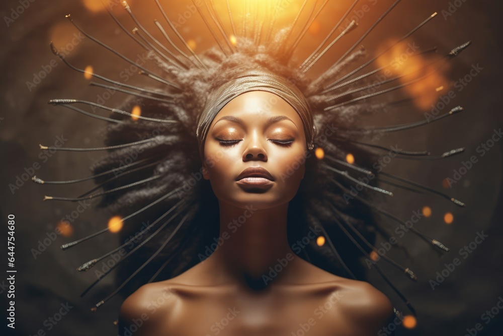 Fictional Character Created By Generated AI.Elevated Spiritual Energy Stock Photo | Adobe Stock