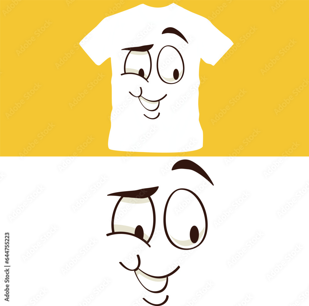 Cartoon face. funny face expressions, caricature emotions. cute ...