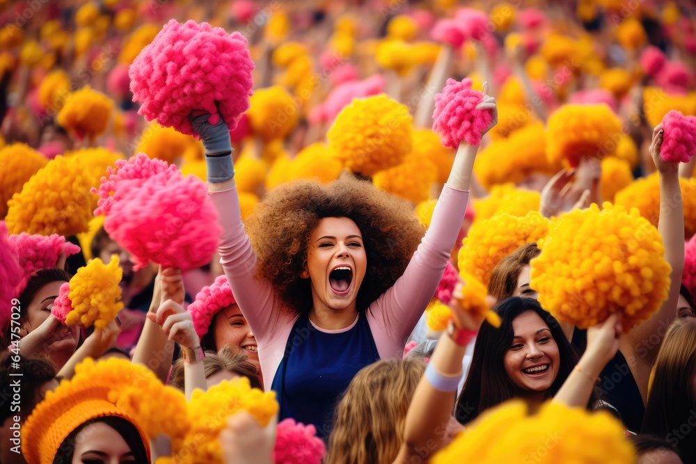 Fictional Character Created By Generated Ai Cheerleader Excitedly
