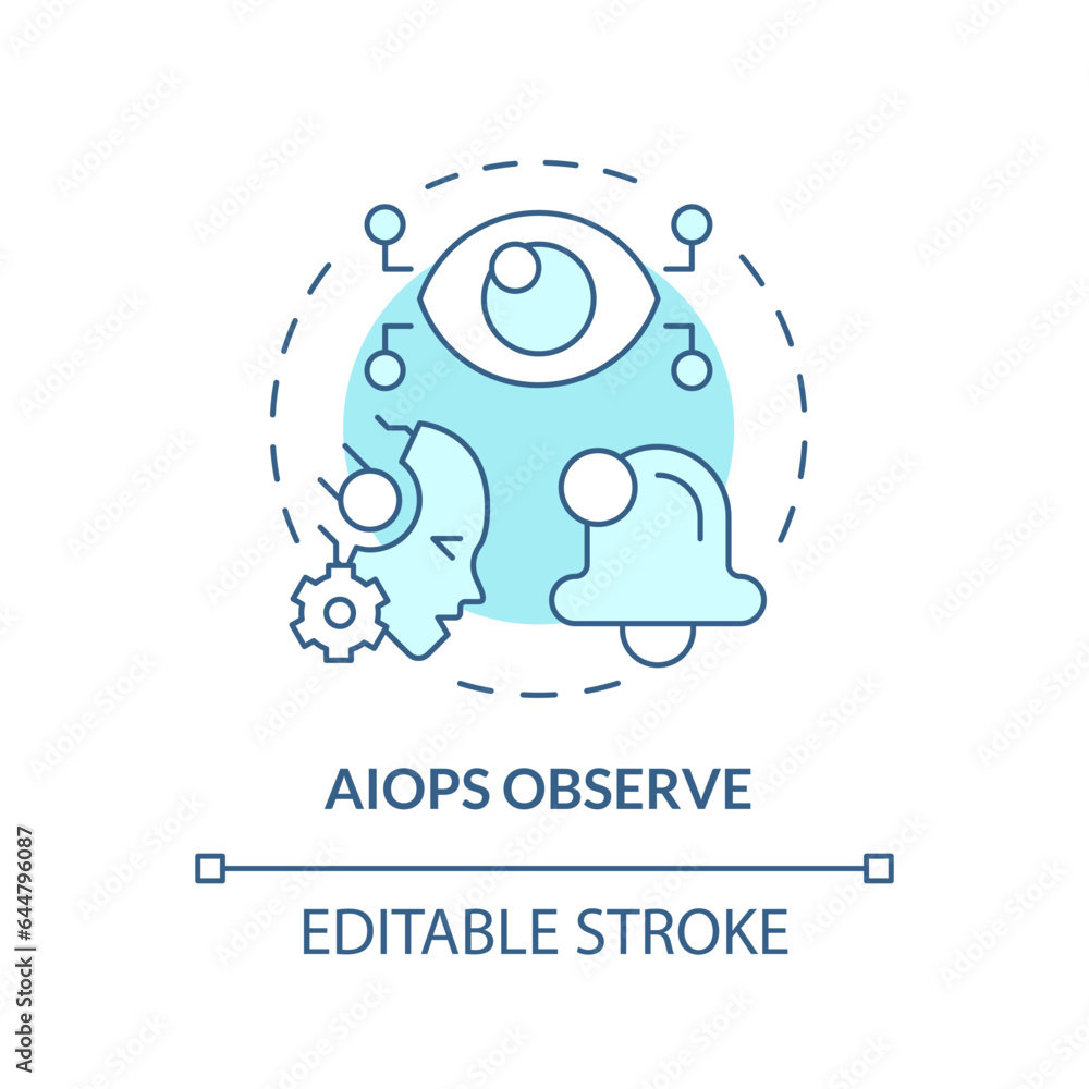 2D editable AI ops observe icon representing AI ops, isolated vector ...