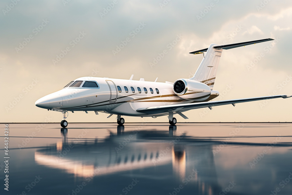 A white plane soars through the air against a pristine white backdrop ...
