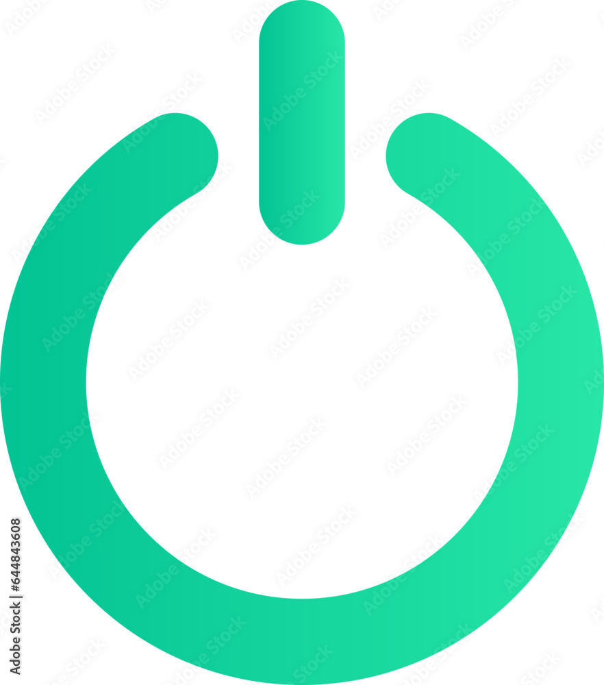 Green Power Button Icon On White Background. Stock Vector | Adobe Stock
