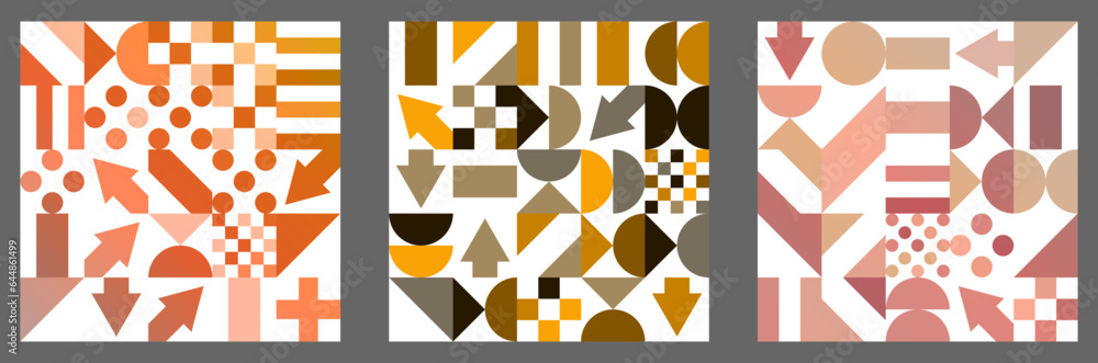 Abstract seamless pattern of arbitrary geometric shapes. Template for ...