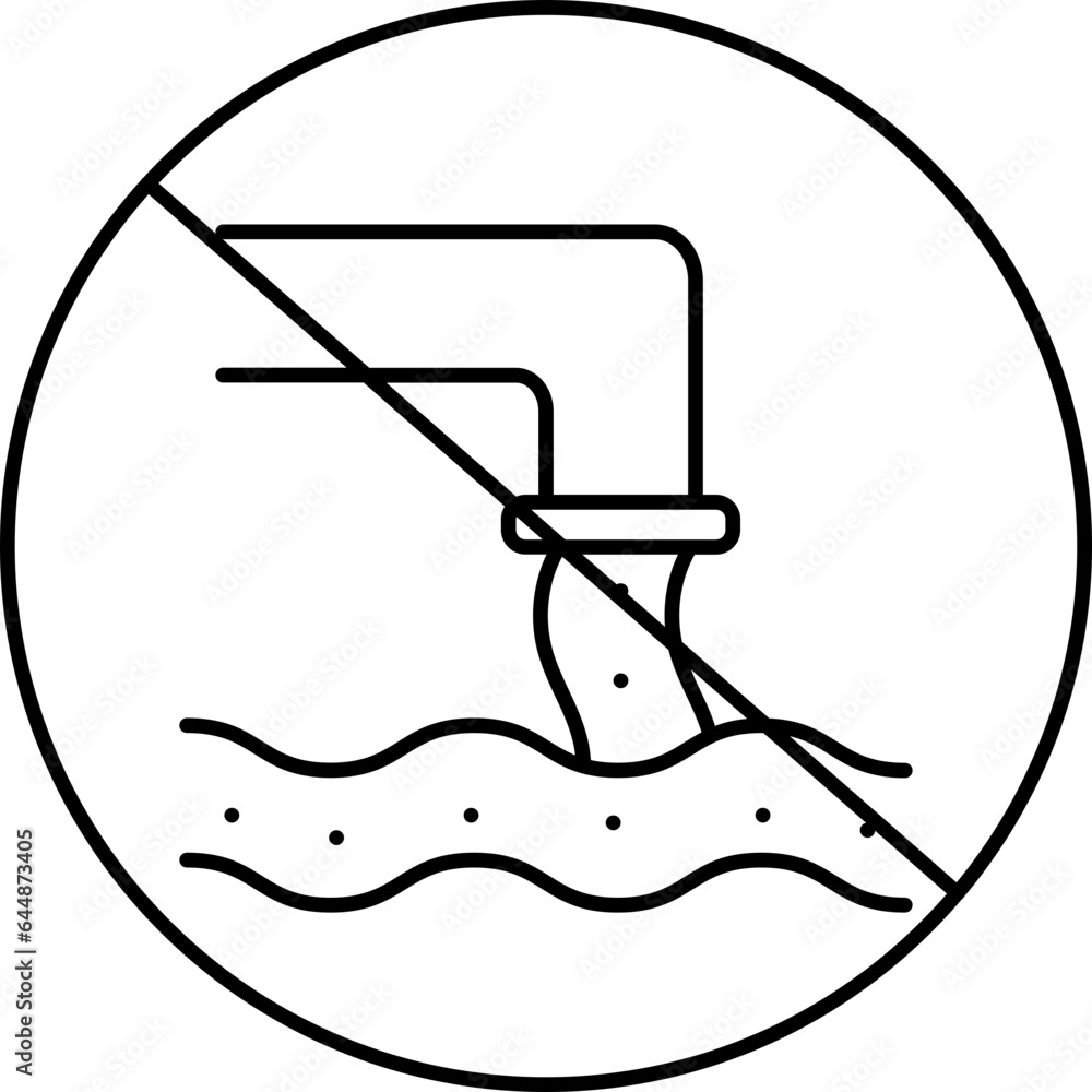 No Water Pollution Icon Or Symbol In Line Art. Stock Vector | Adobe Stock