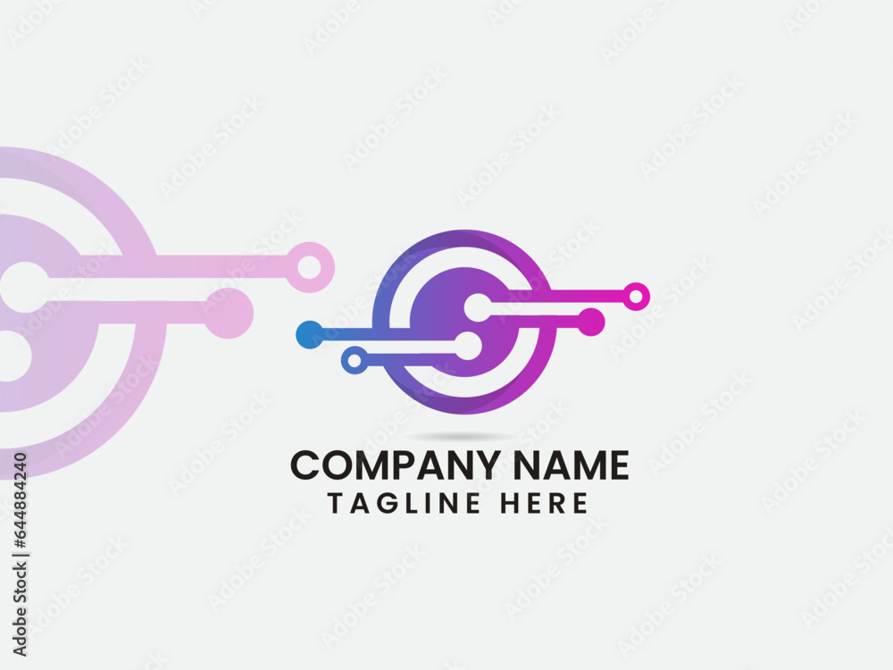 Circle technology logo design. Tech logo. Technology logo. Computer ...