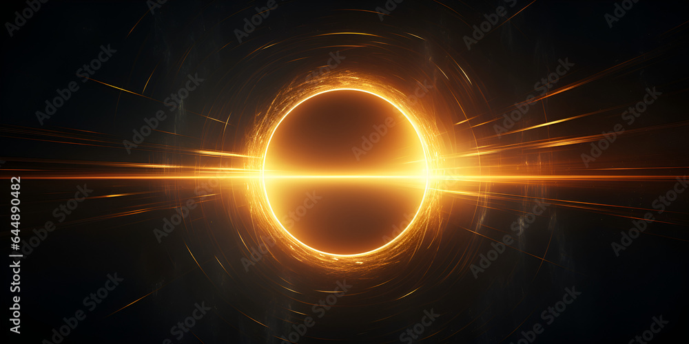 Cosmic Eclipse Illustration Fiery Sun Eclipse in Space Space Science ...