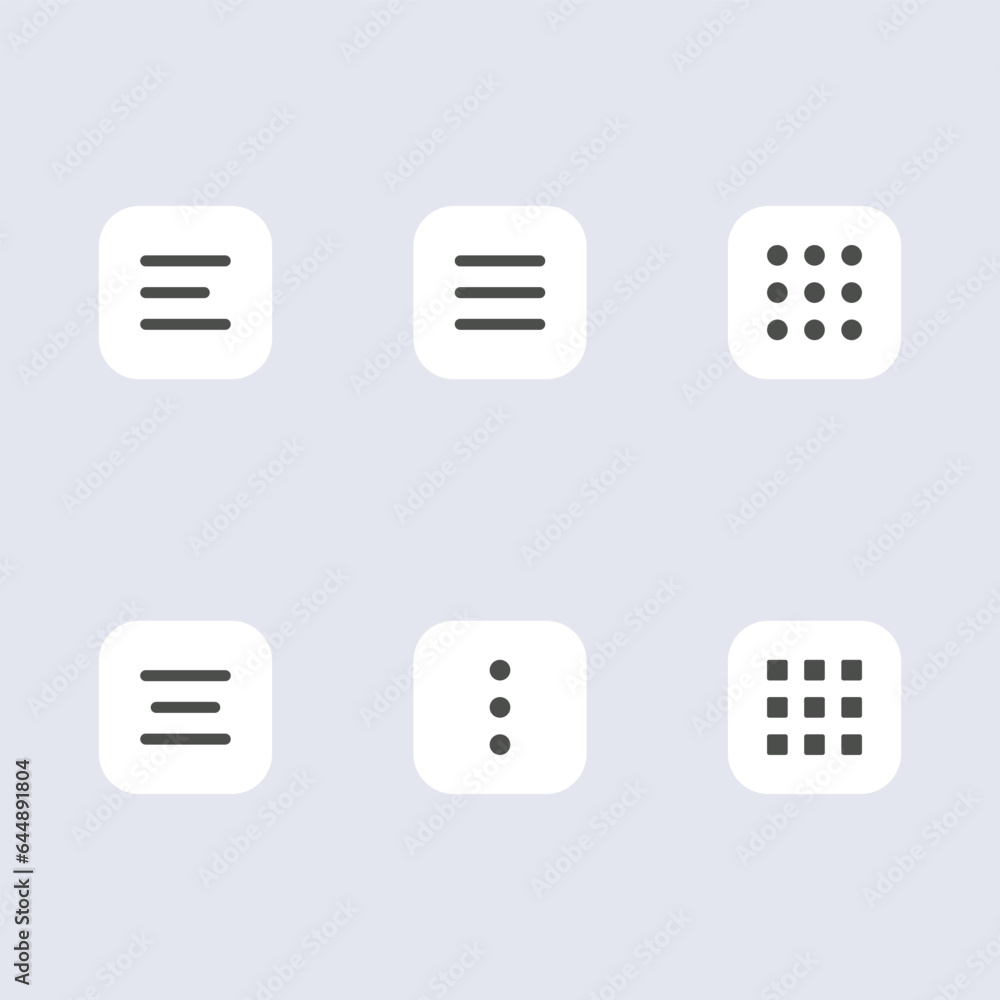Hamburger menu design options for websites. Ui elements of the site in ...