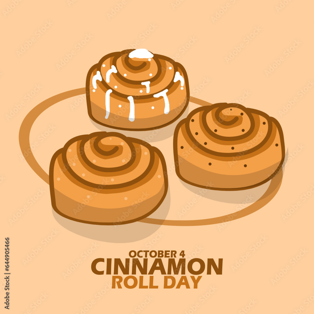 Three cinnamon roll cakes, with bold text on light brown background to ...