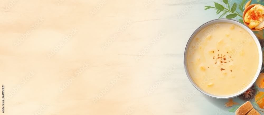 Cooked African soup with starch like fufu or yam isolated pastel ...