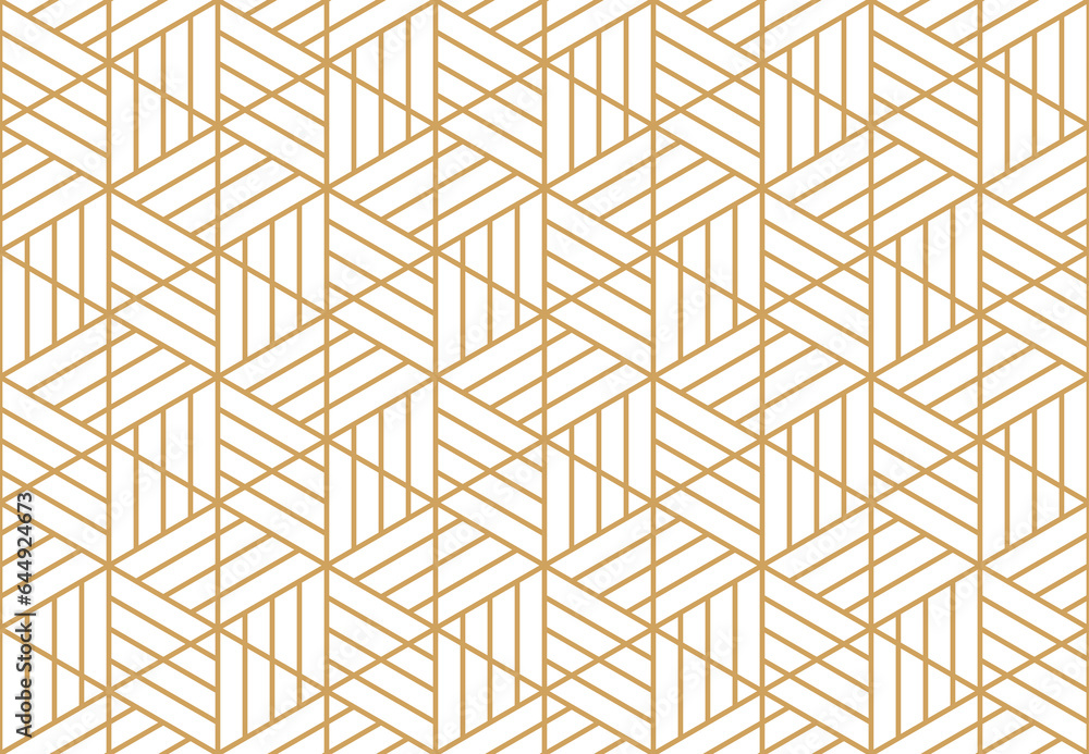 Seamless hexagon pattern with gold strip line, png with transparent ...