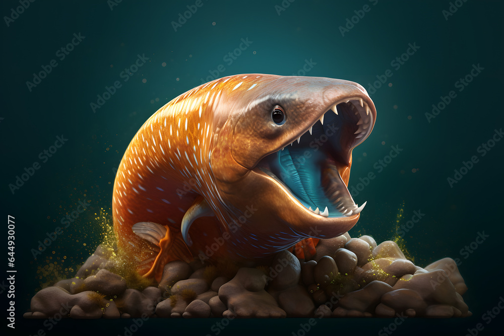 cute moray eel 3d style Made with Generative AI Stock Photo | Adobe Stock