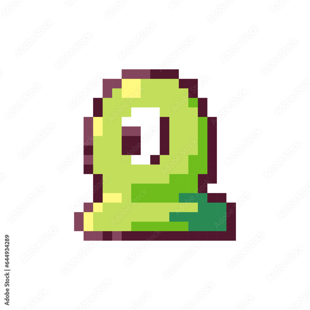 Pixel Art Slime. Retro 8bit Style Halloween Decor Cute Green Monster ...