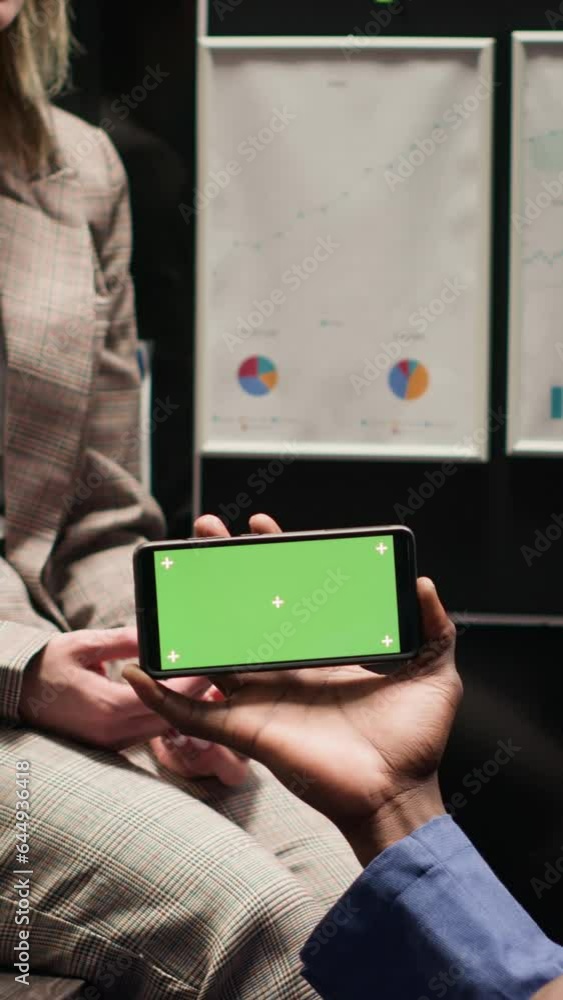 Vertical video Private investigator looking at isolated copyspace ...