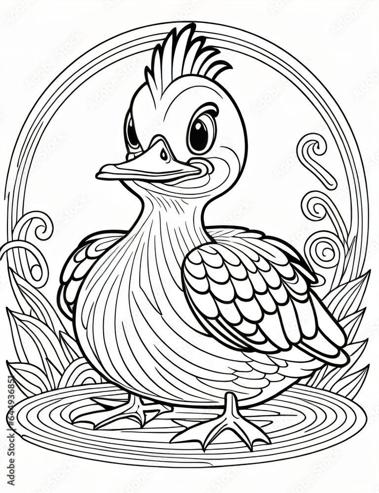 angry duck coloring pages for kids relaxation Stock Illustration ...