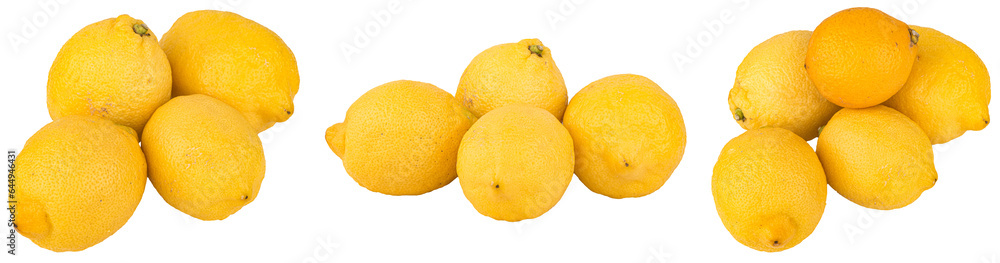 Collection Set of many isolated yellow lemons on transparent png ...