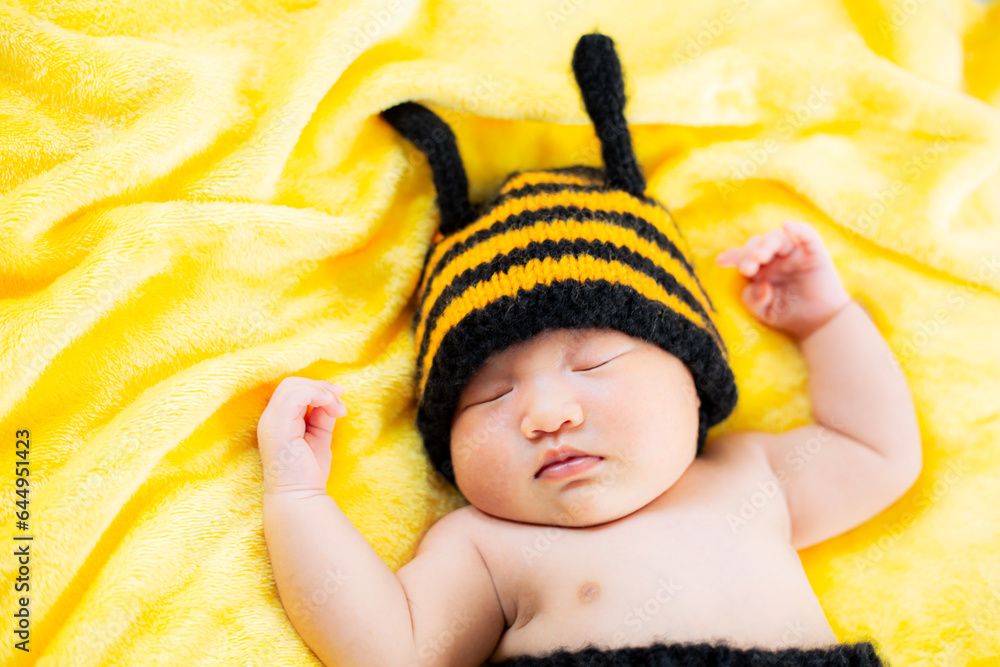 baby boy in yellow bee costume,Asian Baby Girl dress in a bee costume ...