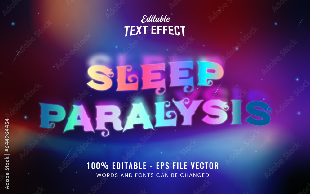 Sleep Paralysis editable vector text effect. This asset is suitable for ...